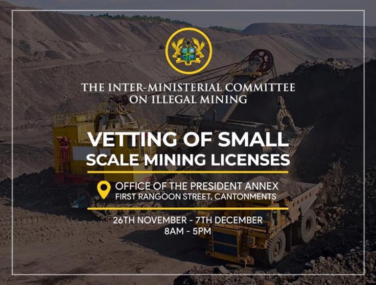 Gov't begins vetting of small-scale miners on Monday