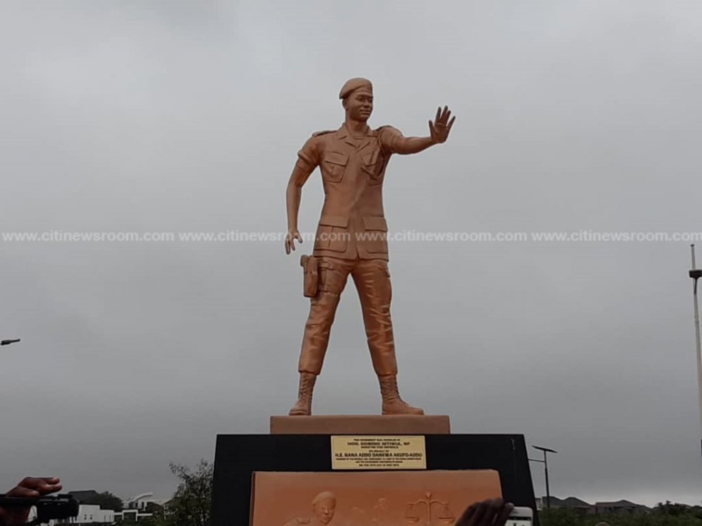 Major Mahama's statue unveiled at Airport Hills Roundabout