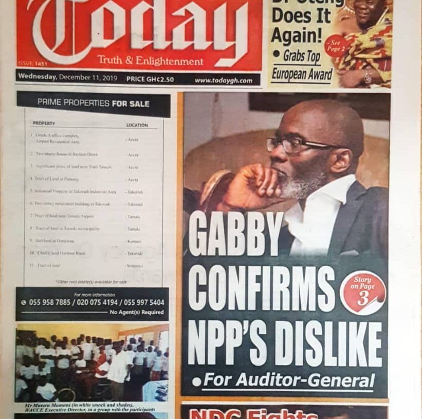 Newspaper Headlines: Wednesday, December 11, 2019