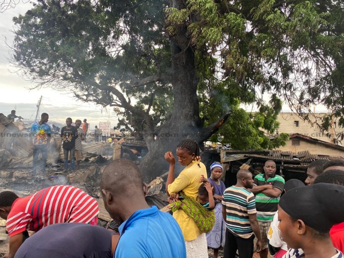 Sunday dawn fire destroys parts of Railways Quarters in Accra