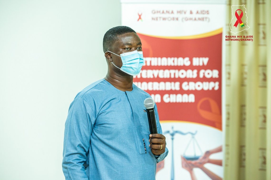The President of Ghana HIV & AIDS Network (GHANET) Mr Ernest Ortsin ...