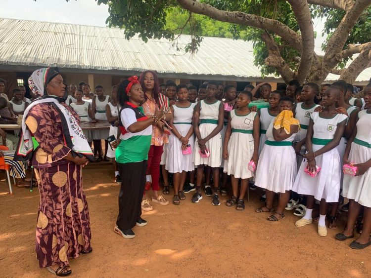 Upper West NDC women's wing supports school girls with sanitary pads