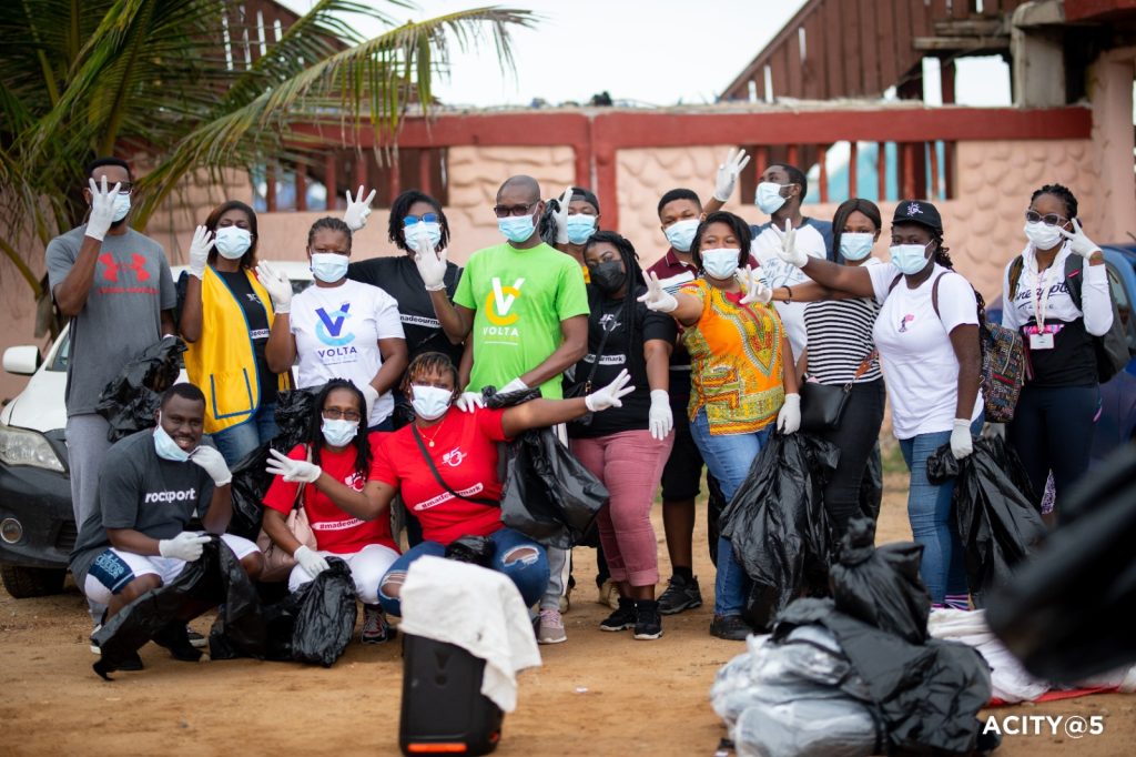 Academic City cleans Sakumono Mighty Beach