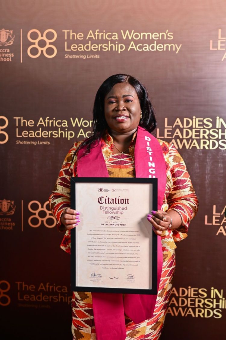 Dr. Juliana Oye Ameh, CEO of Trust Hospital with her citation at AWLA ...