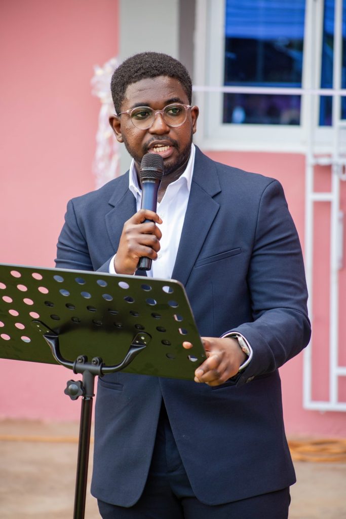 Evans Adusei Jnr., CEO of Hello World Organisation speaking at the ...