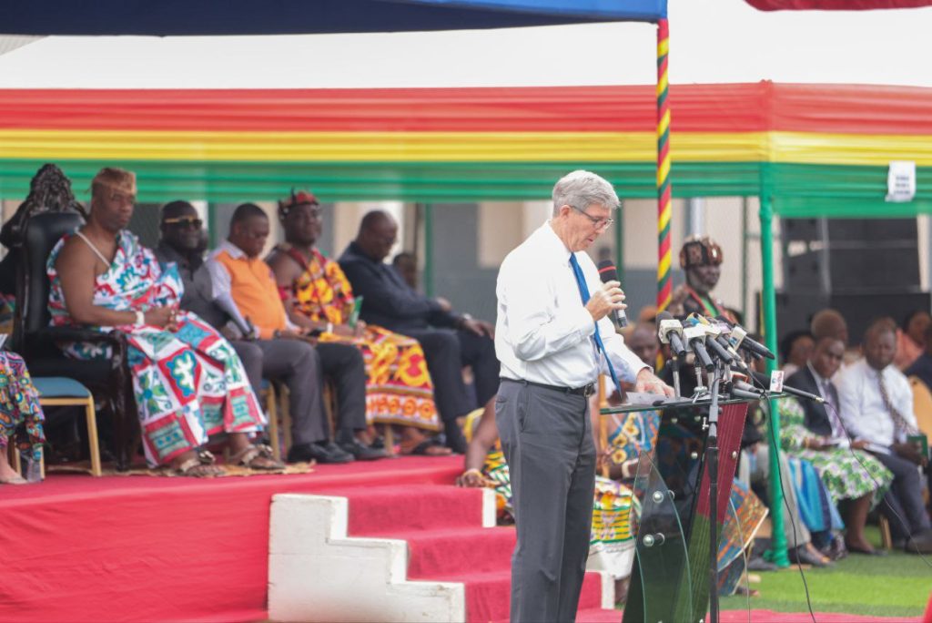 Elder S. Gifford Neilsen delivering a speech at the unveiling of the ...