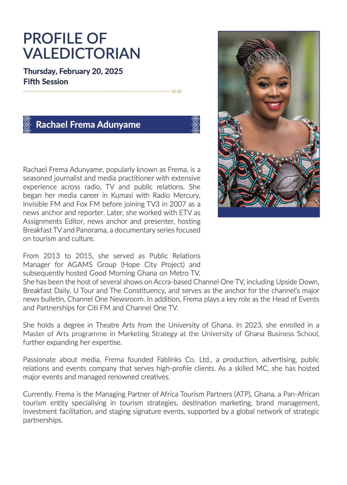 Frema Adunyame named valedictorian at UG’s 2025 Master's graduation