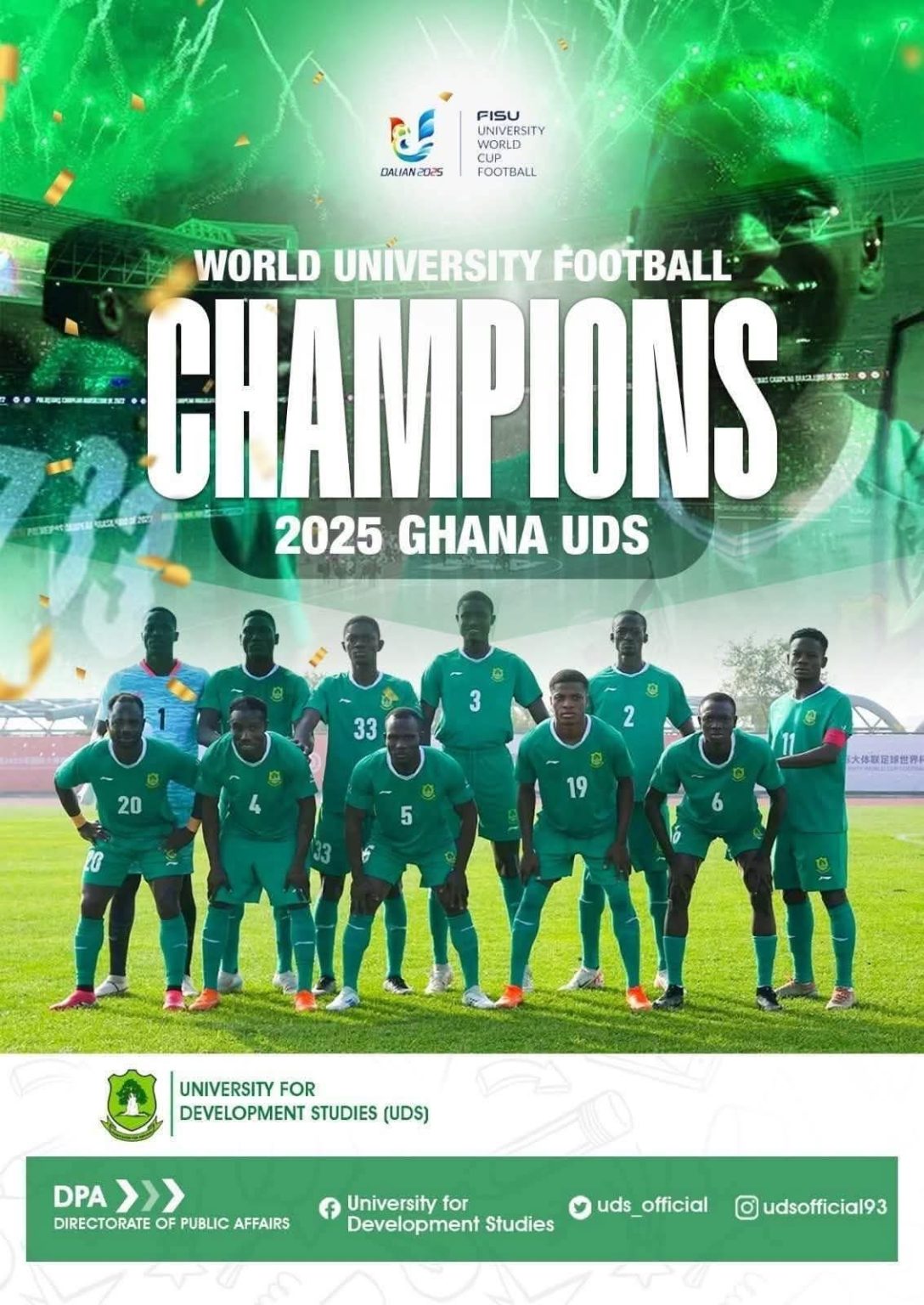 VEEP congratulates UDS Football Team on historic FISU World Cup victory