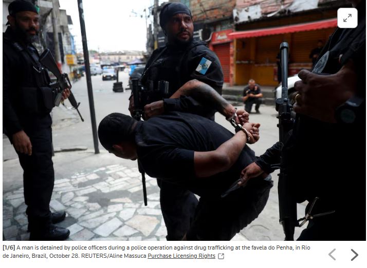 At least 64 killed in Rio police raids ahead of climate conferences