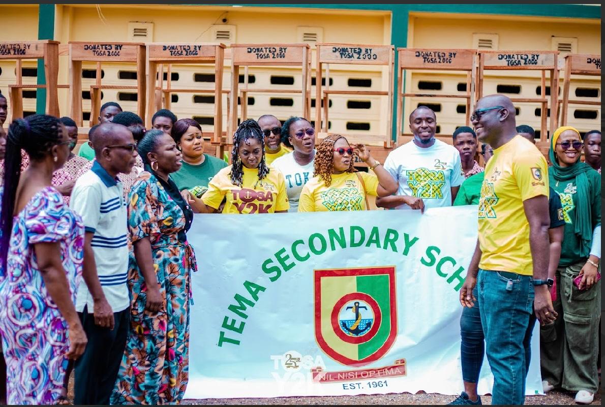 TOSA 2000 alumni donates 105 desks to Tema Secondary School